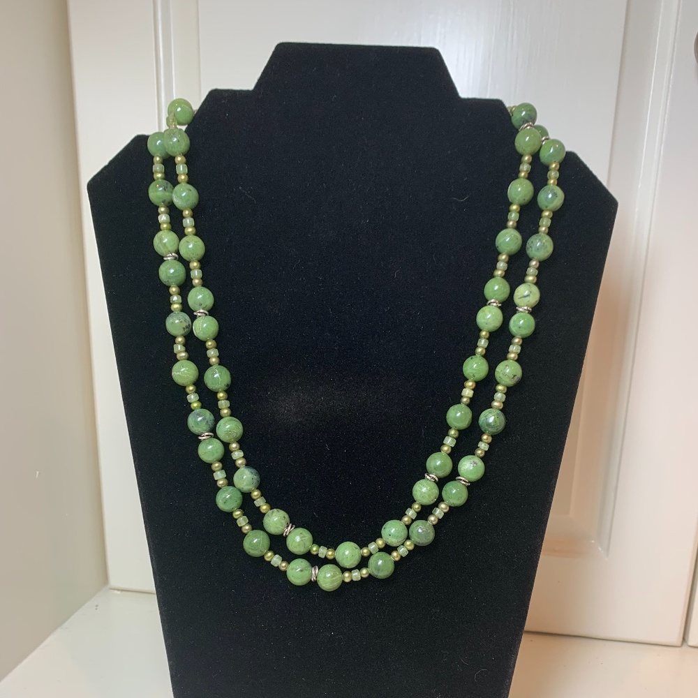 Aventurine Freshwater Pearl Necklace & Bracelets - Gem
